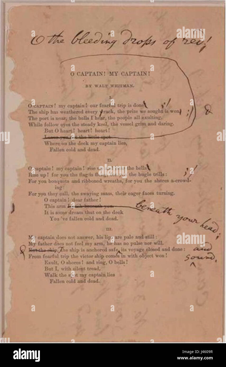 O captain my captain poem hi-res stock photography and images - Alamy