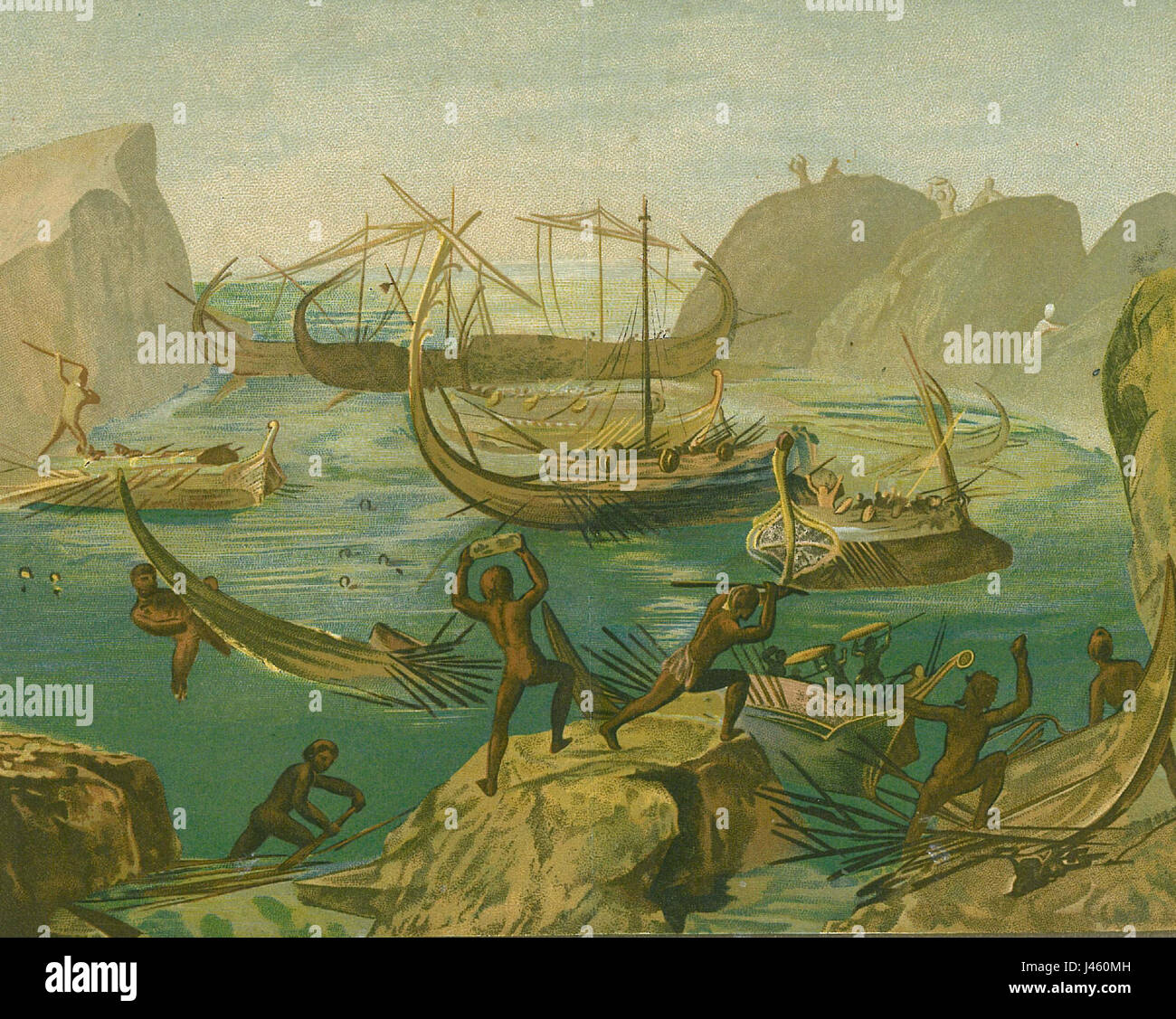 This artwork illustrates the legendary encounter of Odysseus with the ...