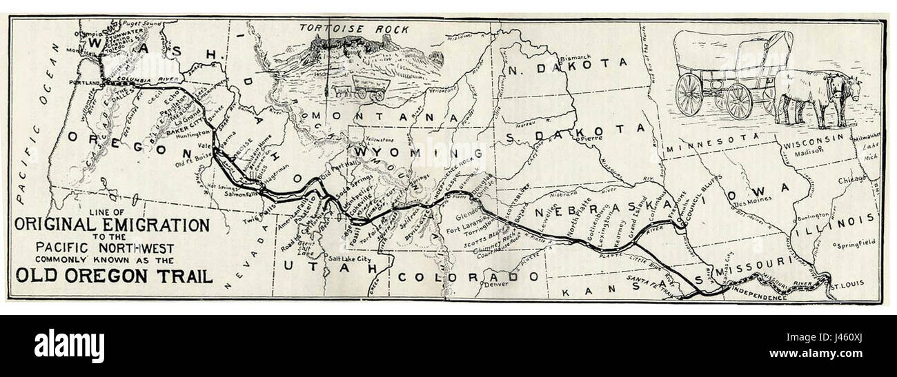 The oregon trail map hi-res stock photography and images - Alamy