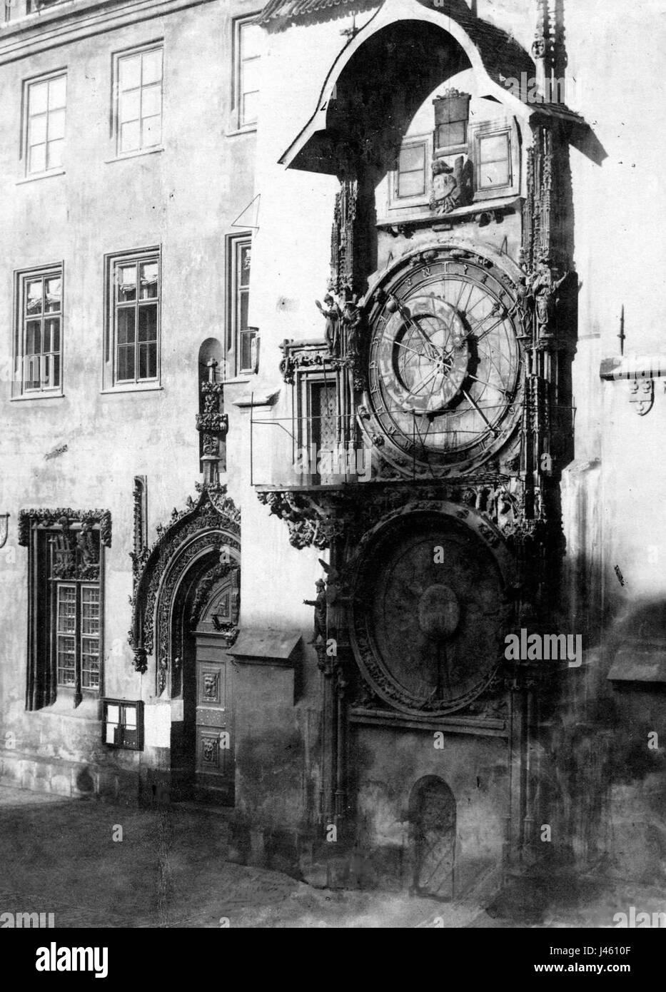 Famous medieval astronomical clock Black and White Stock Photos ...