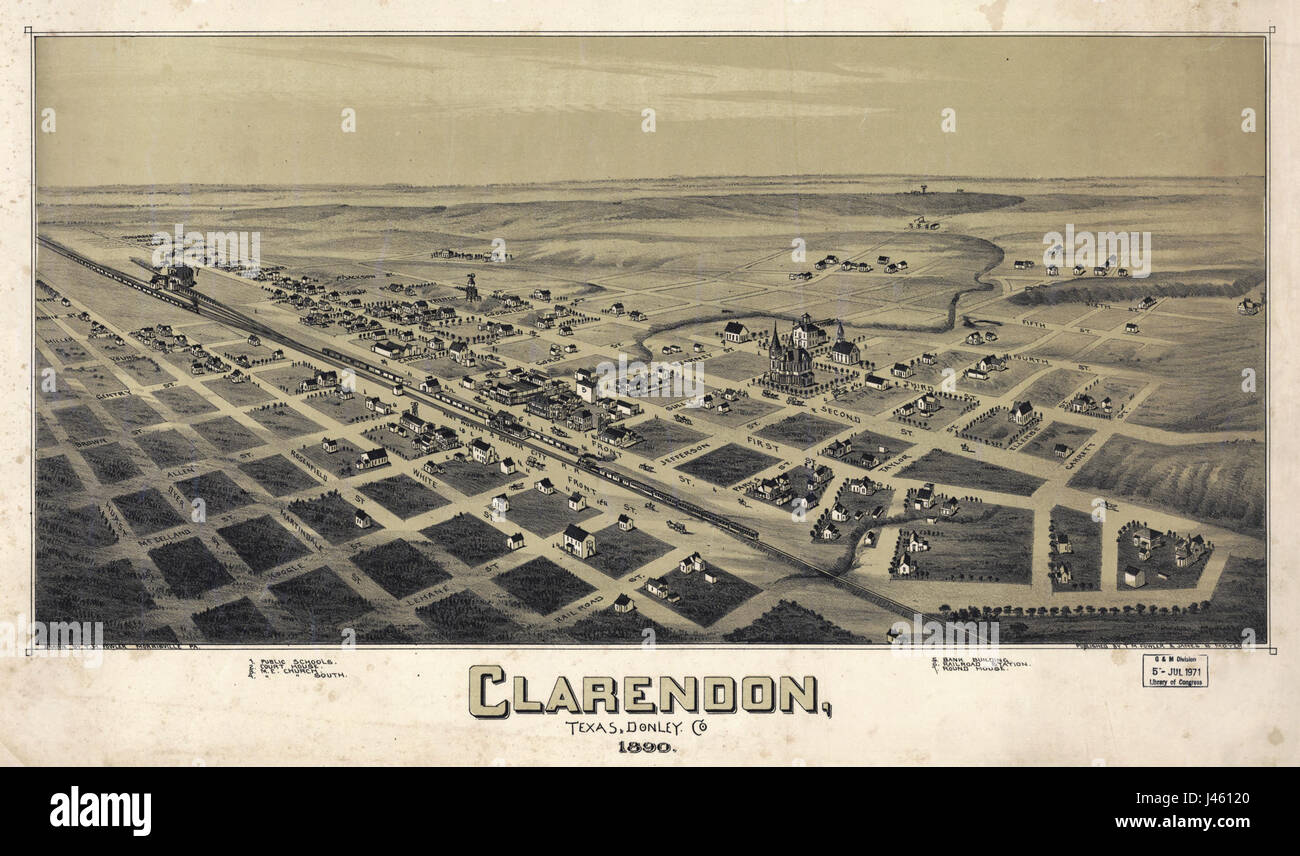 An 1890s map of Clarendon, illustrating the historical geographical ...