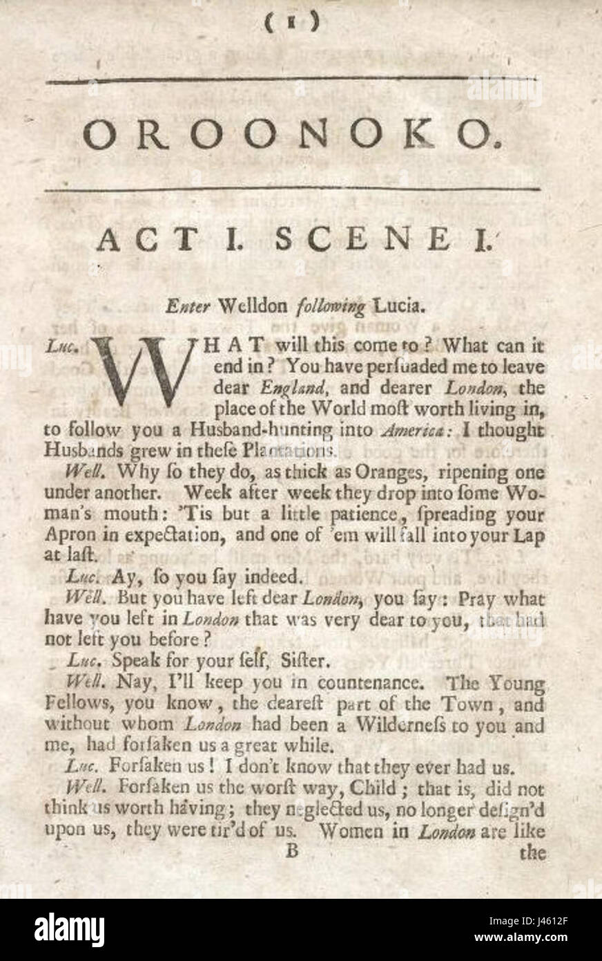 'Oroonoko' is a play written by Thomas Southerne, based on Aphra Behn's ...
