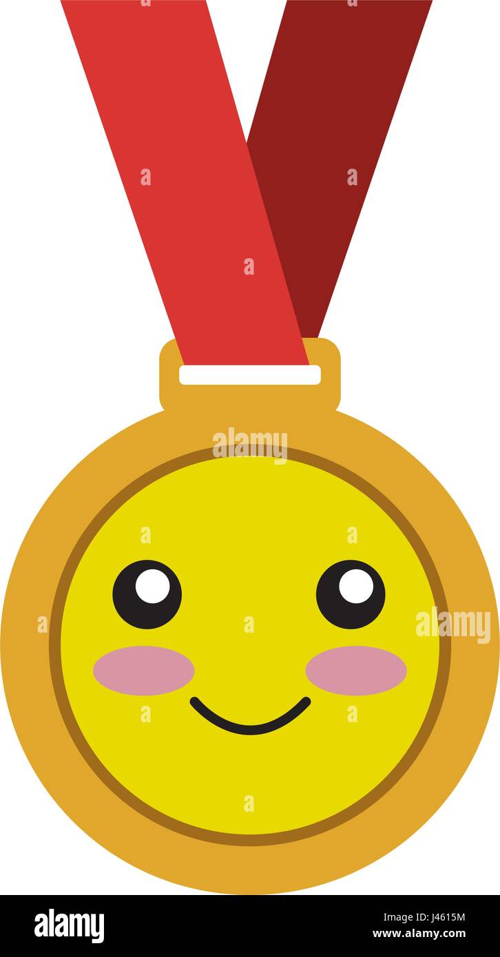 Championship medal comic character isolated icon Stock Vector Image ...