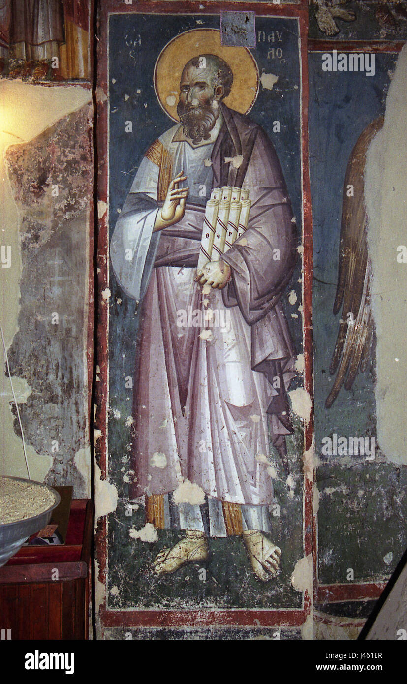 Photograph of paintings inside the Church of the Theotokos Peribleptos ...