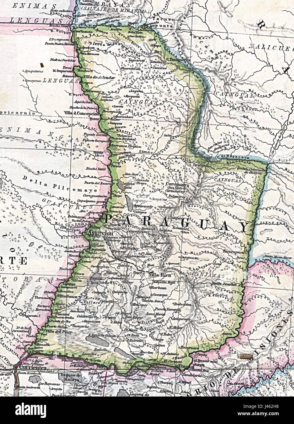 A historical map of Paraguay from 1875, showcasing the country's ...