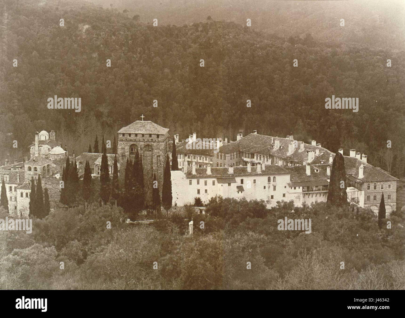 Monastery Hilandar in 1896 Stock Photo - Alamy