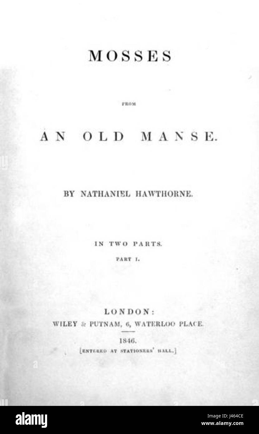 The title page of Nathaniel Hawthorne's 'Mosses from an Old Manse ...