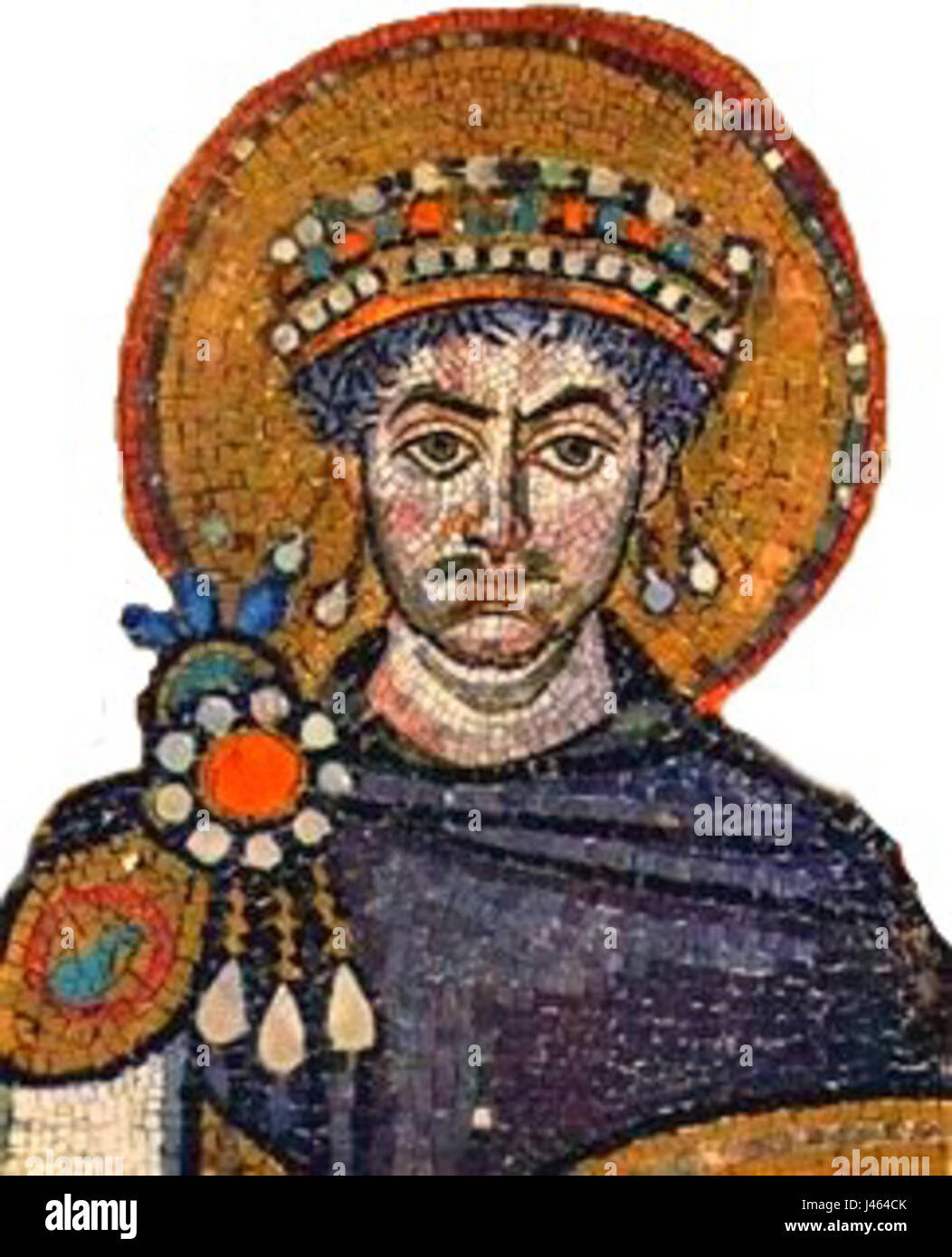 This mosaic, depicting Emperor Justinian I, is part of the Byzantine ...
