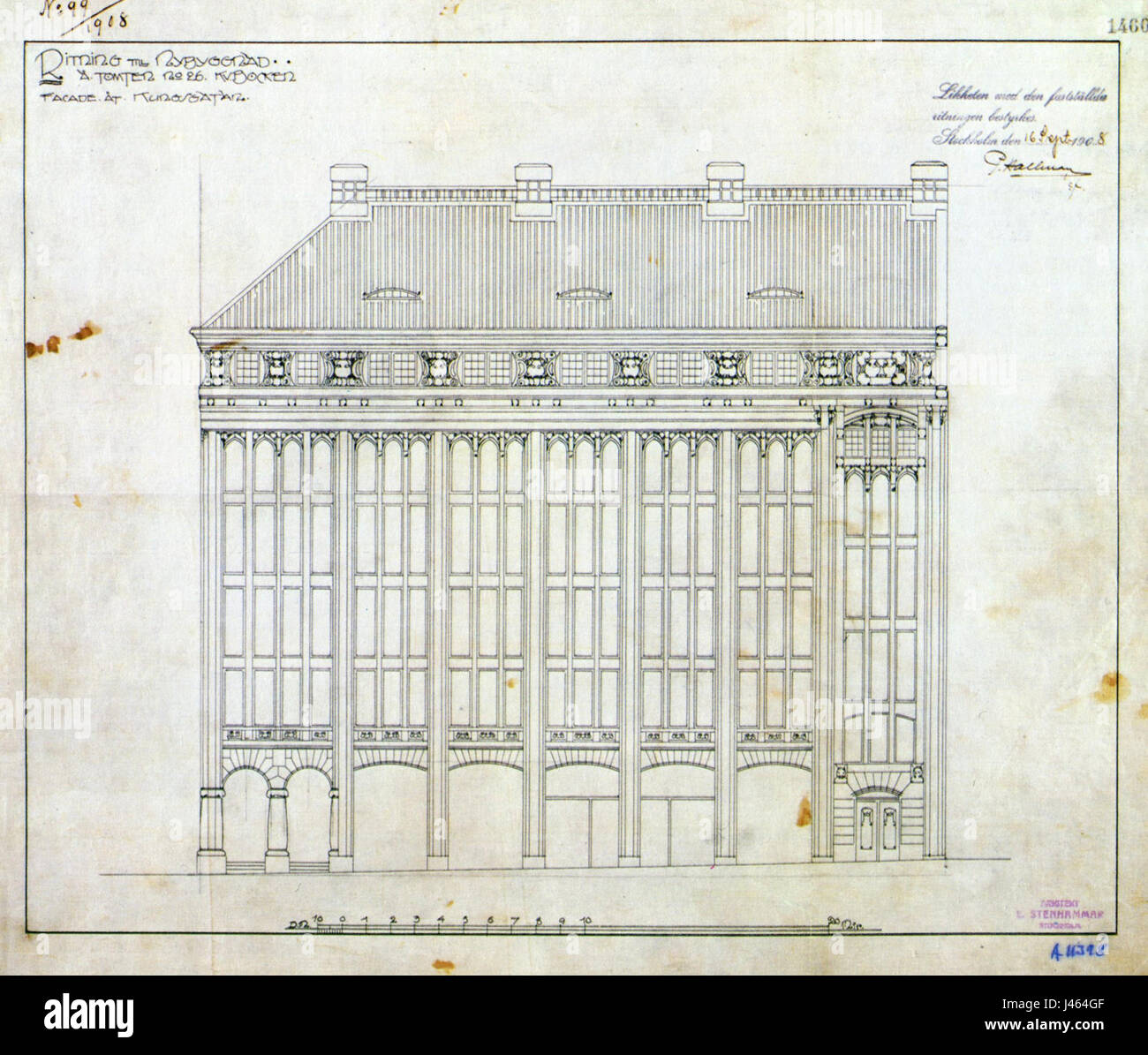 Myrstedt & Stern ritning 1908 Stock Photo - Alamy