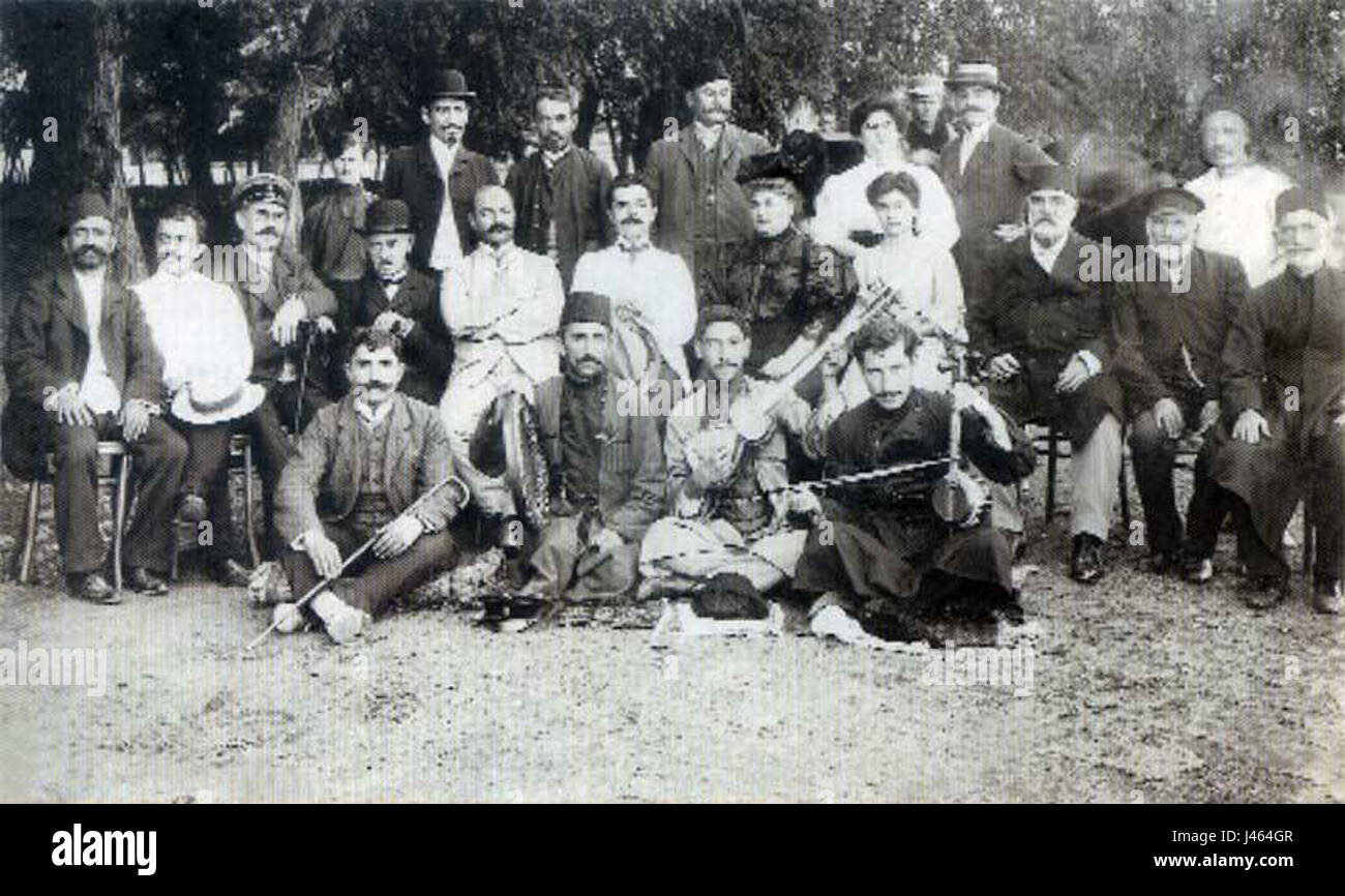 Mugam performers in Lankaran, Azerbaijan, are depicted in this image ...