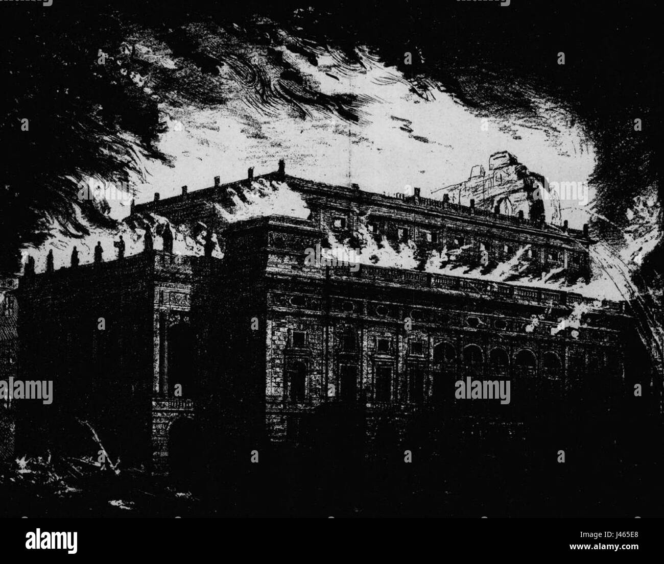 National Theater fire, 1881 Stock Photo - Alamy