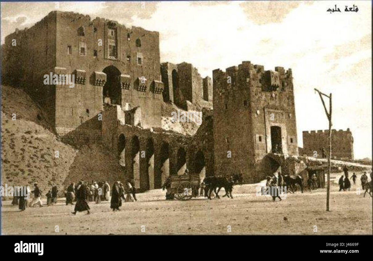 A photograph depicting the Old Aleppo Citadel, a significant historical ...