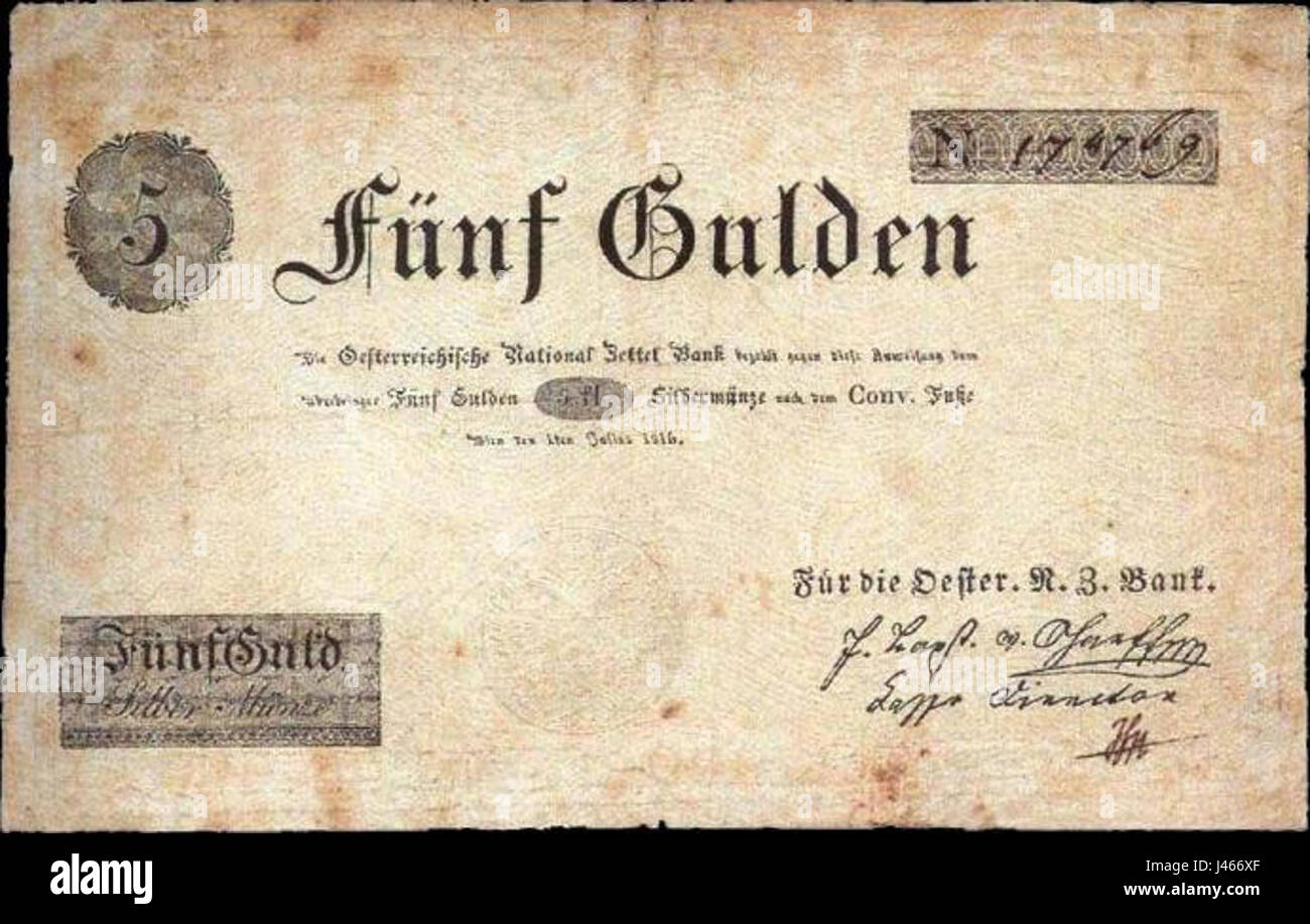 The obverse of the 1816 ONZB 5 Gulden coin displays historical details ...