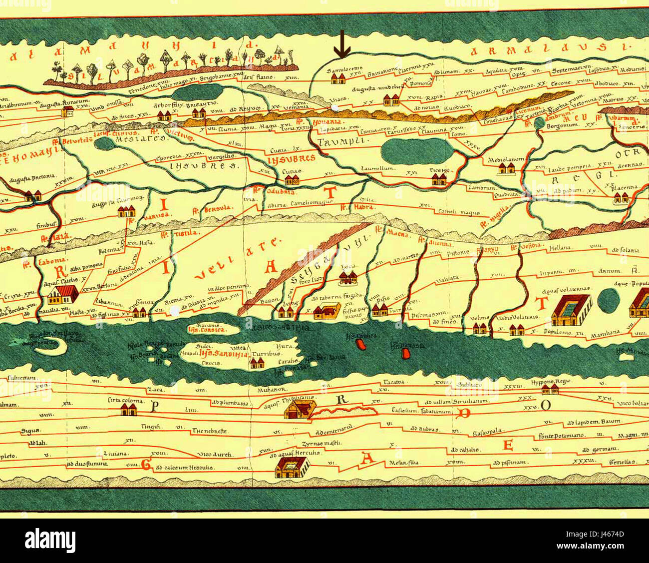 The ORL 61 Tabula Peutingeriana is a Roman map depicting the known ...