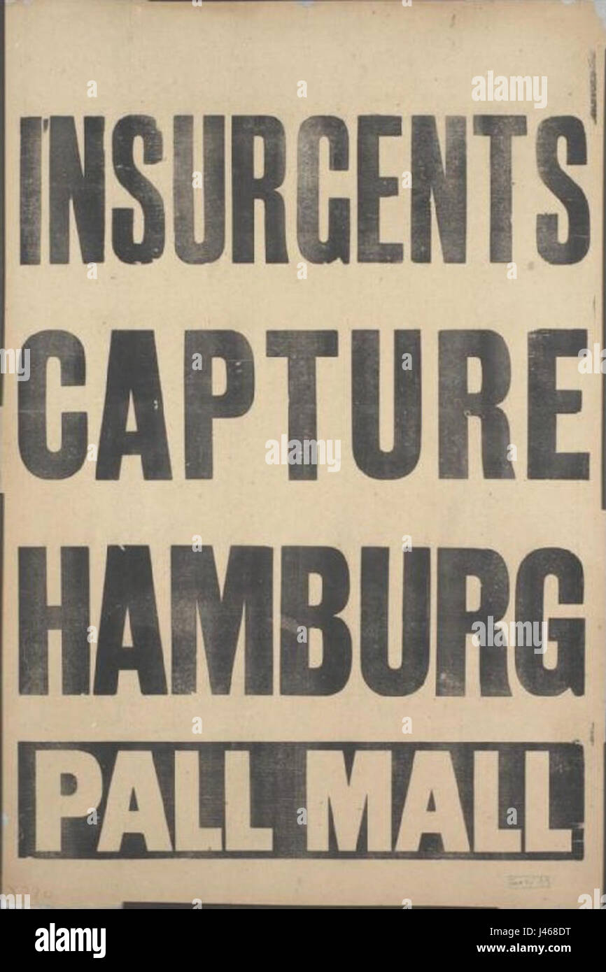 A historical placard from the Pall Mall Gazette announcing the capture ...