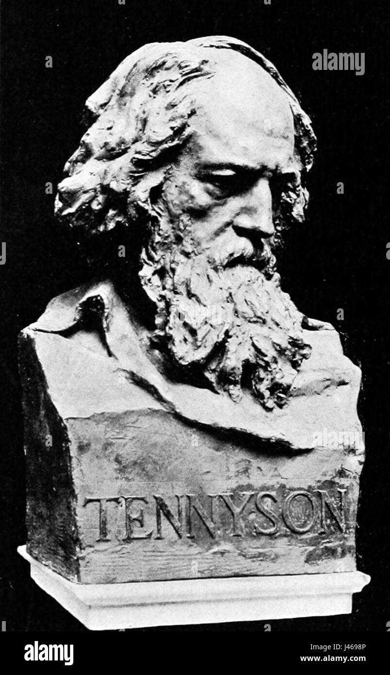 A bust of Alfred, Lord Tennyson, created by the artist Partridge ...
