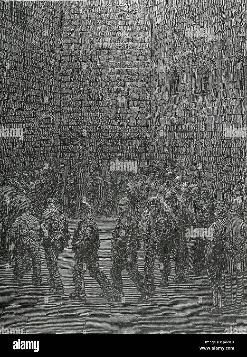 Newgate prison exercise yard Stock Photo - Alamy