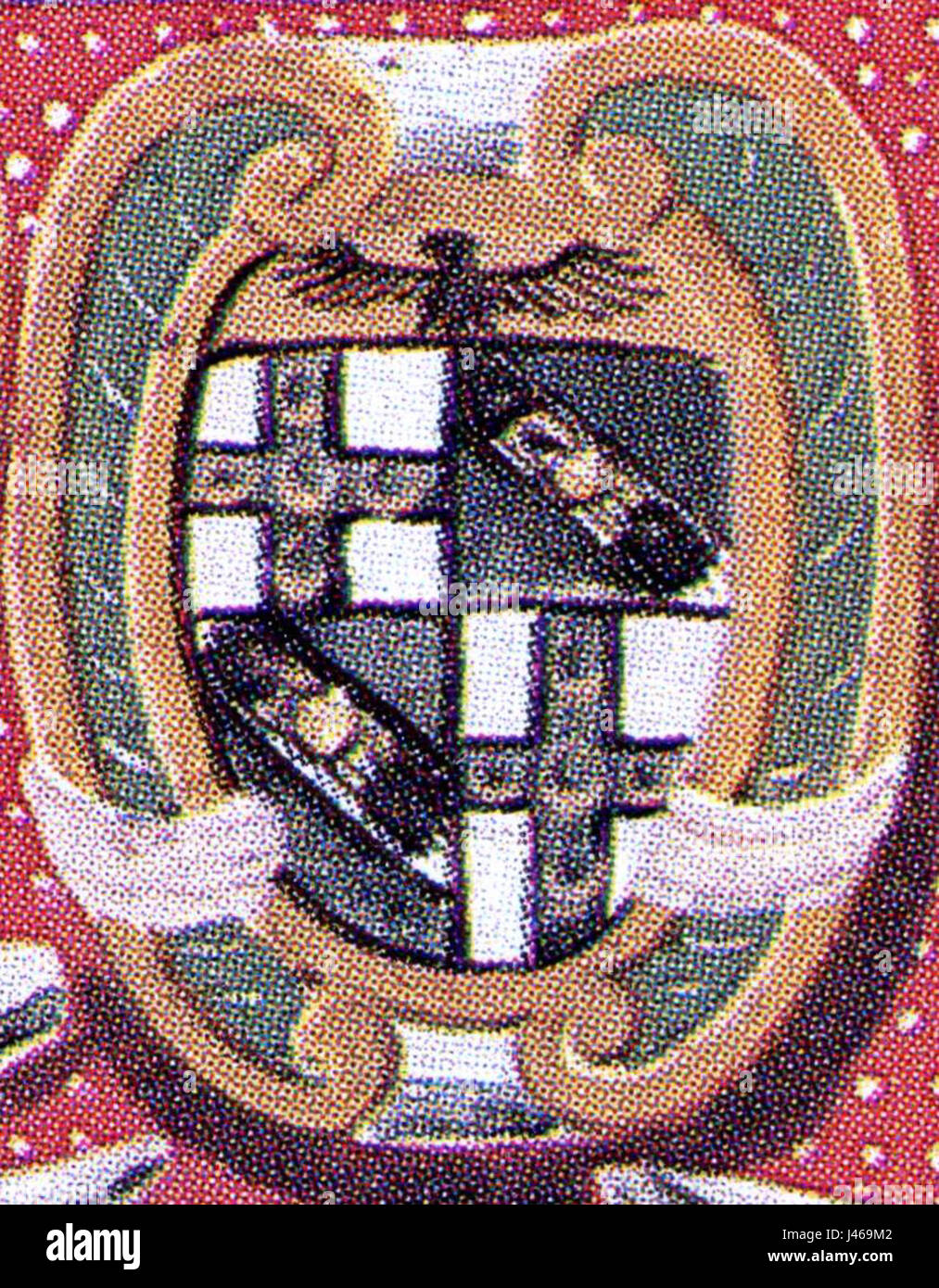 This miniature depicts the arms of the Bandini Piccolomini family ...