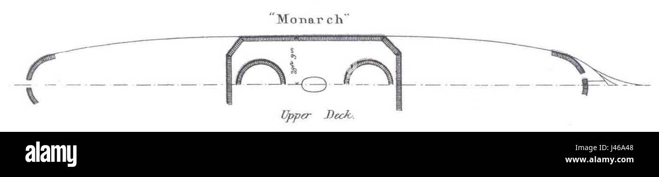 The 1868 plan of the *Monarch* was an early naval design for a British ...
