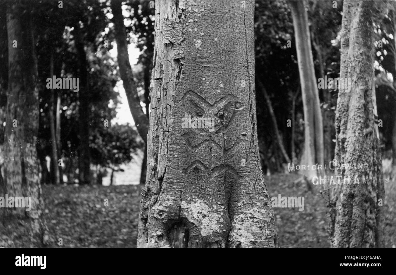 Moriori carving Chatham Islands 1900 Stock Photo - Alamy