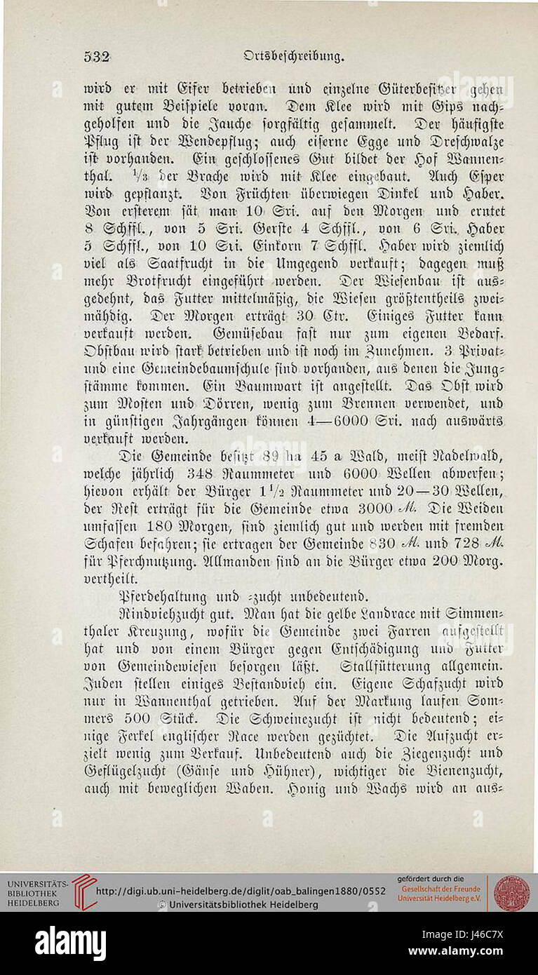 The image shows a location in Balingen, Germany, highlighting its ...