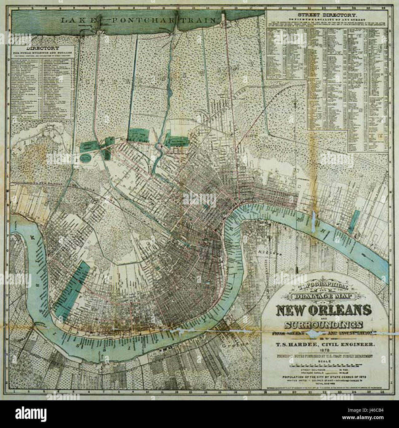 This historical map of New Orleans from 1878, created by Hardee ...
