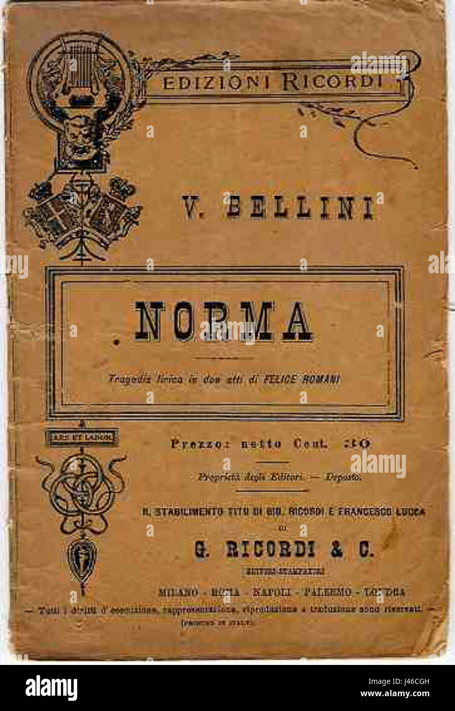 Norma Libretto 1891 Stock Photo - Alamy