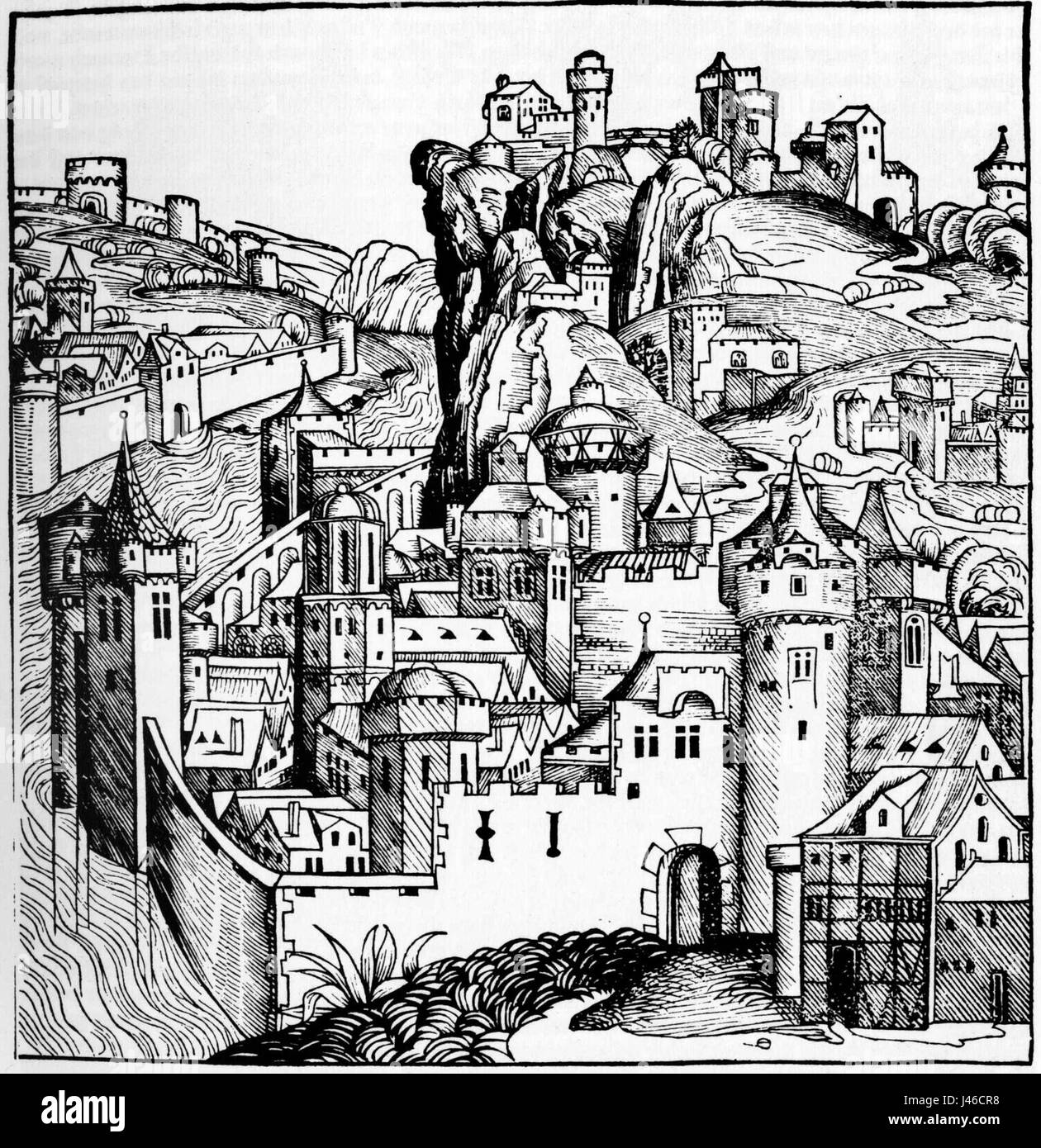 Old map of nuremberg Black and White Stock Photos & Images - Alamy
