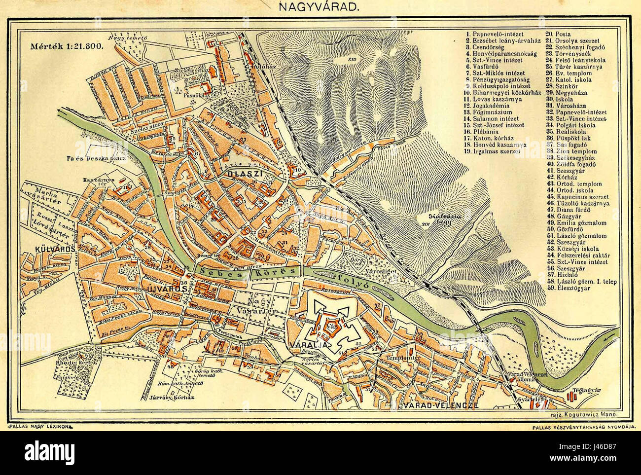 Oradea old map hi-res stock photography and images - Alamy