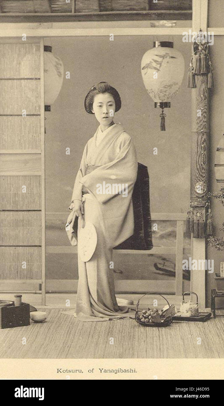 A portrait of a Geisha by Ogawa, showcasing the traditional Japanese ...