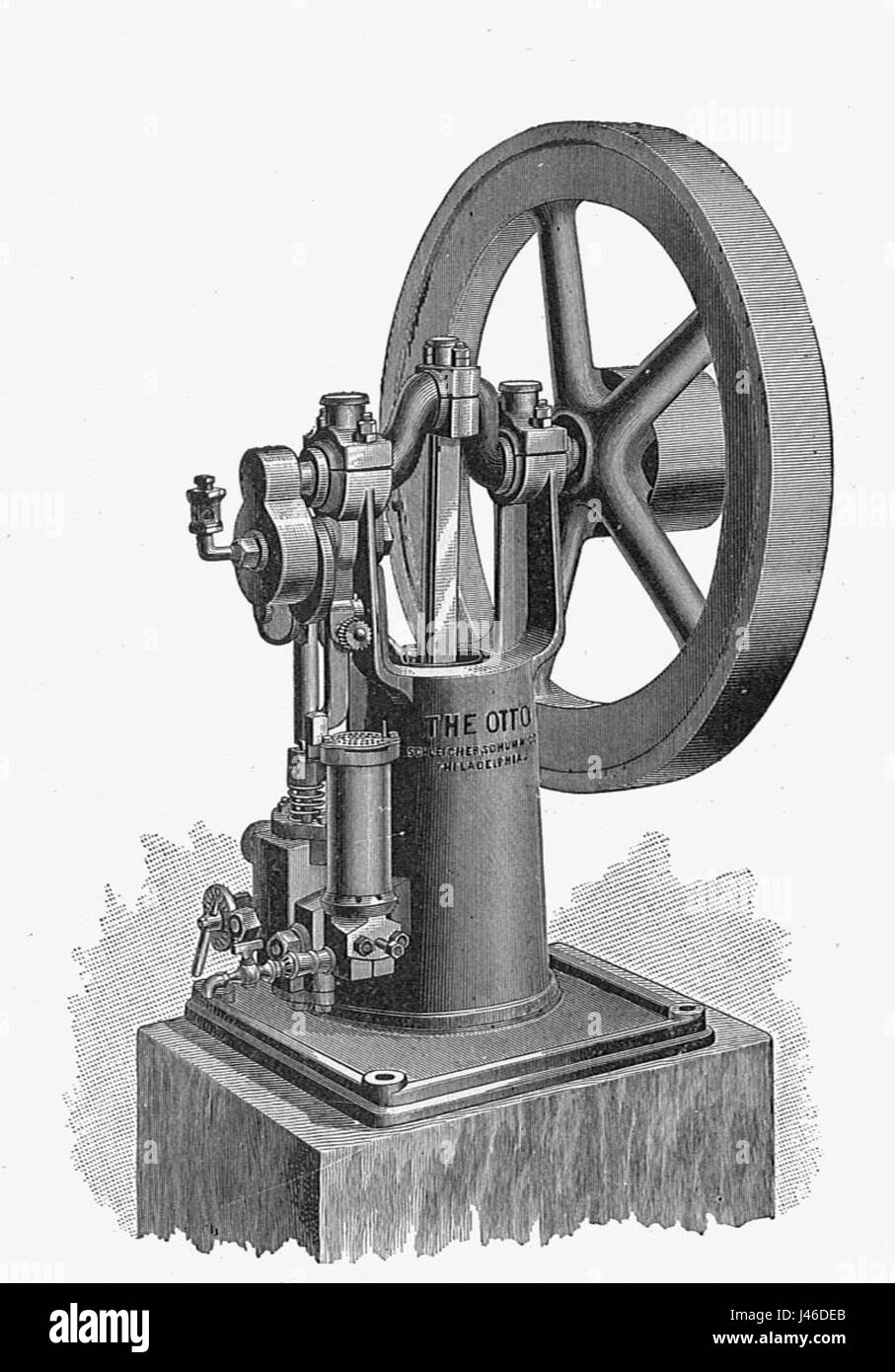 Otto vertical gas engine (New Catechism of the Steam Engine, 1904 Stock ...