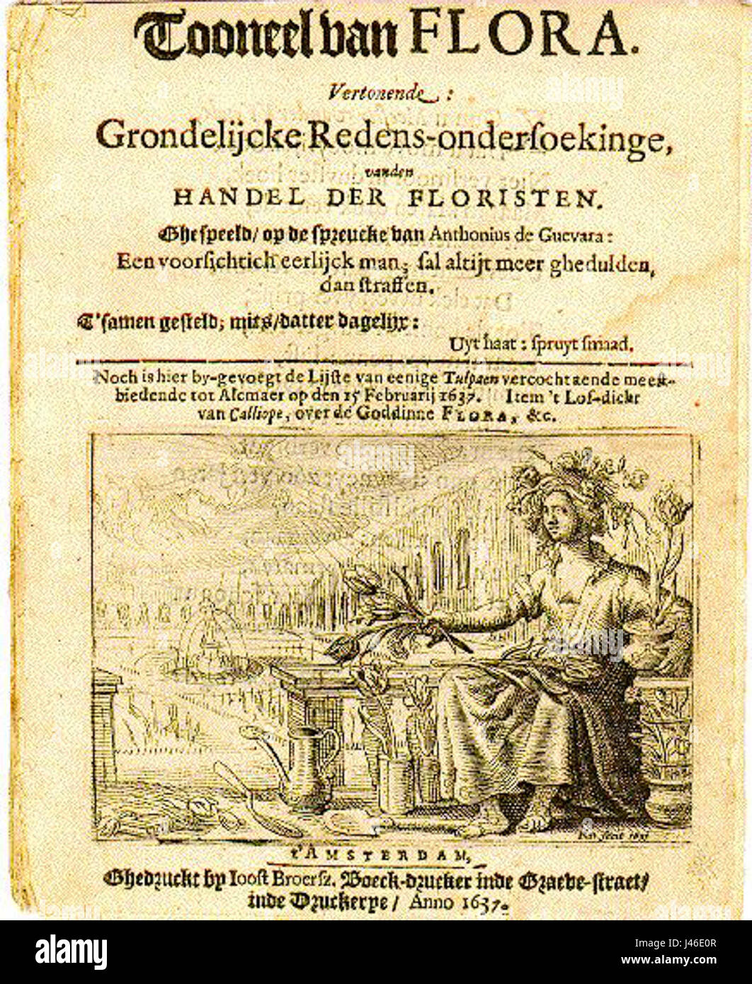 Pamphlet dutch tulipomania 1637 Stock Photo - Alamy