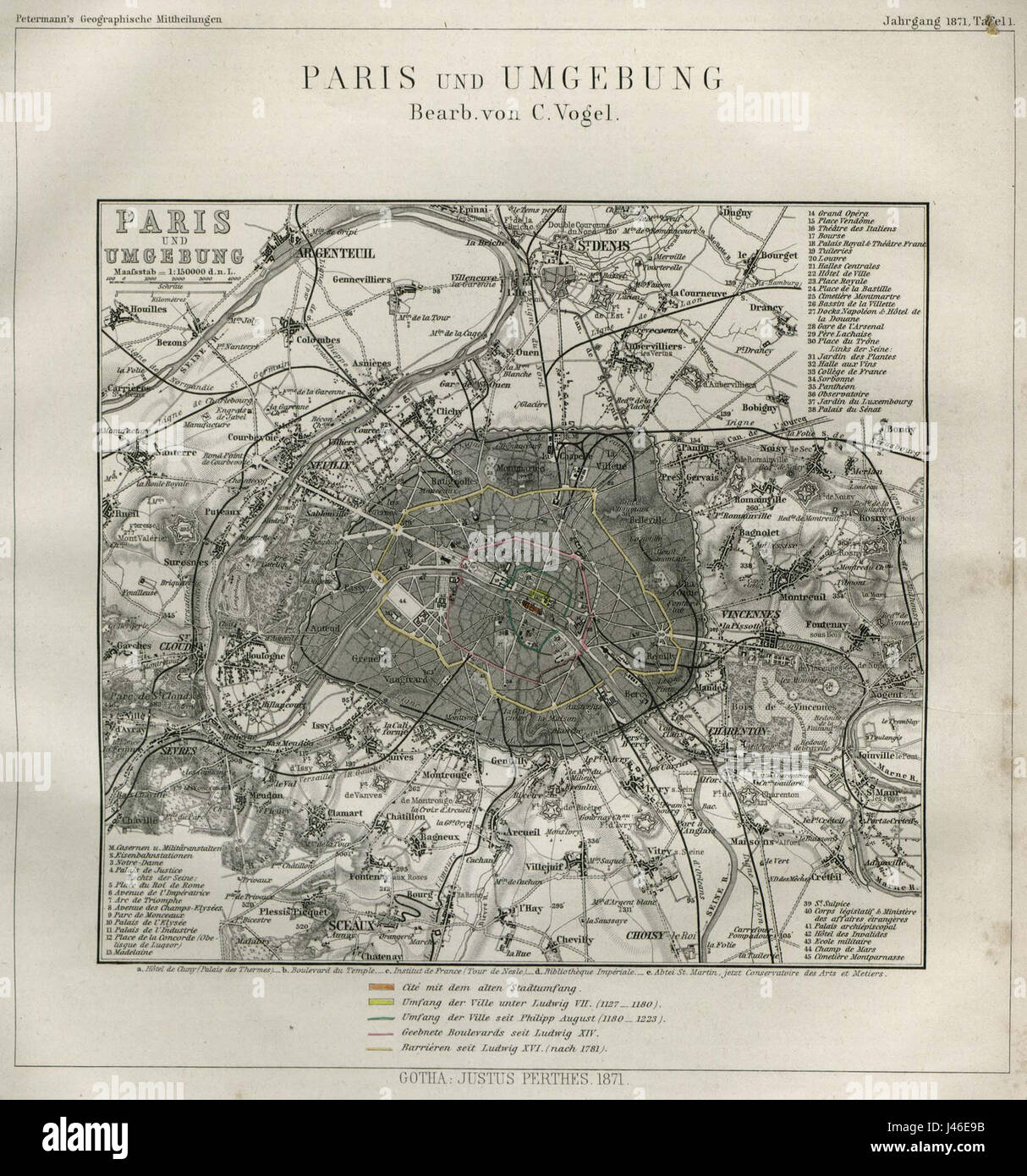 Map of paris 1871 hi-res stock photography and images - Alamy