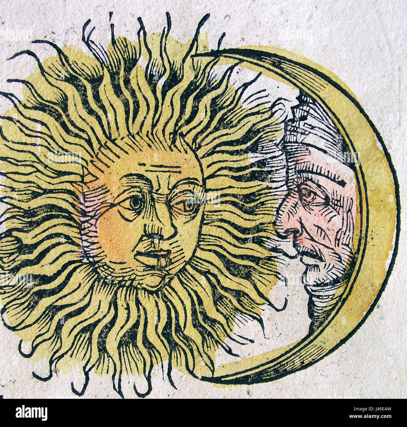 Vintage Sun And Moon Illustration High Resolution Stock Photography and ...