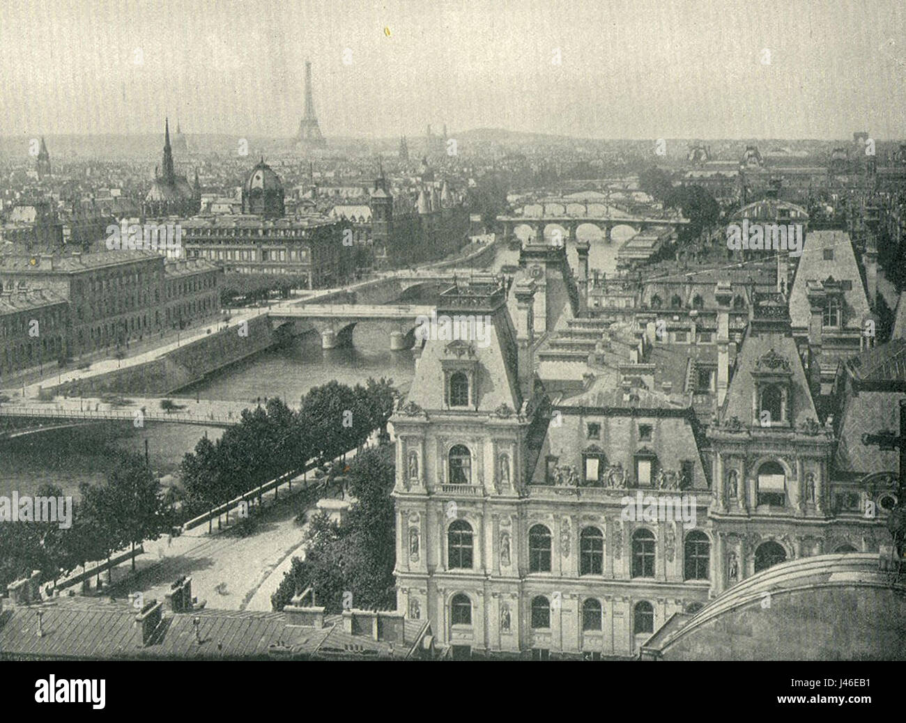 A historical view of Paris from the 1890s, showcasing the city’s ...