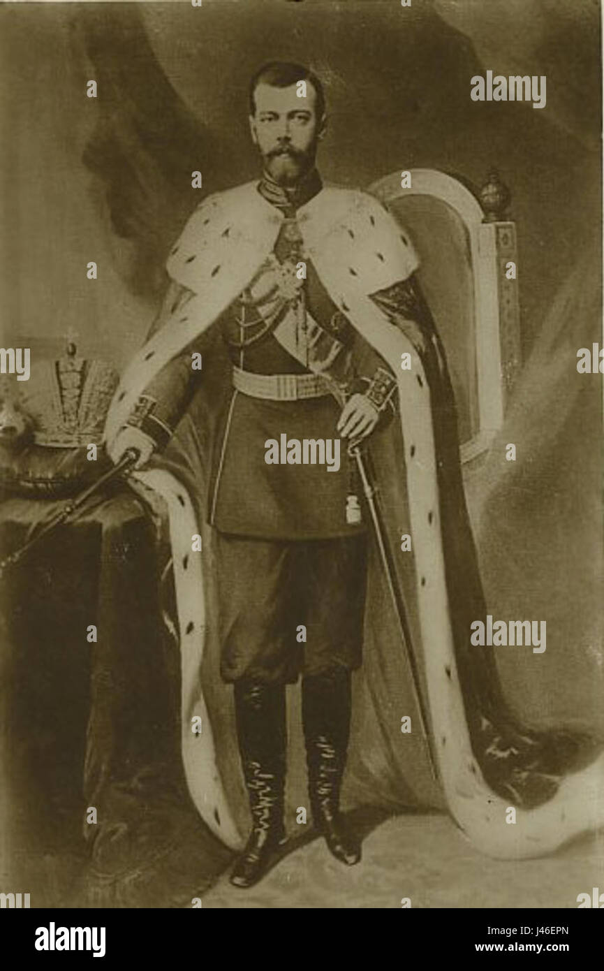 A reference to the coronation robes of Nicholas II of Russia, worn ...