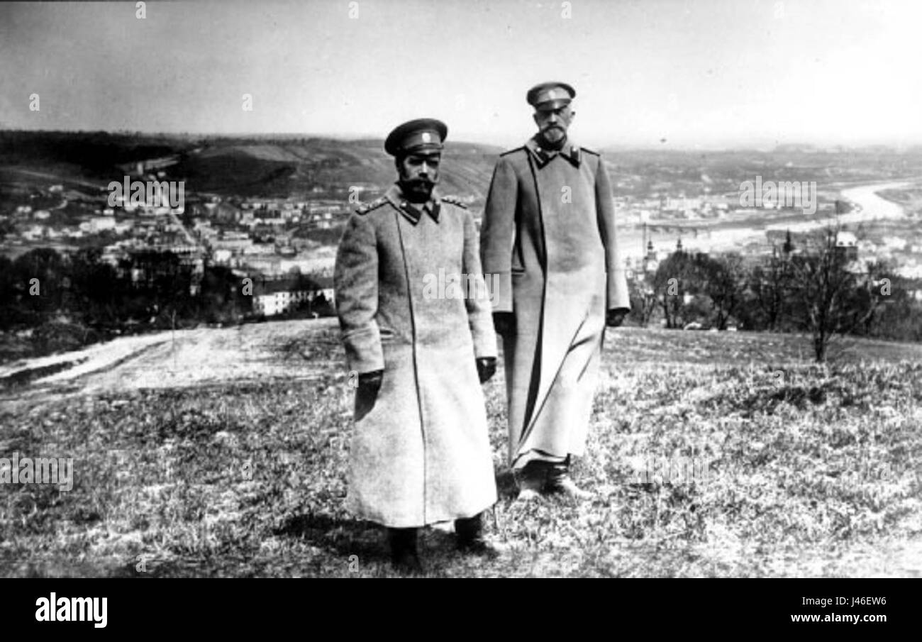 This is a historical depiction of Tsar Nicholas II of Russia and a ...