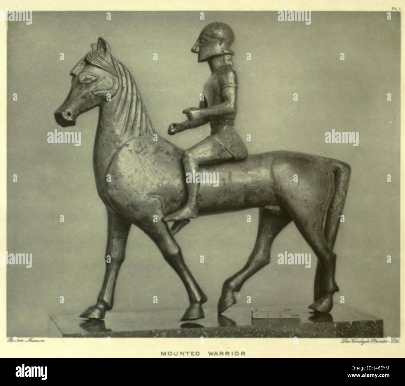 The 'Mounted Warrior' is a historical sculpture, cataloged as No. 53 at the British Museum. It ...