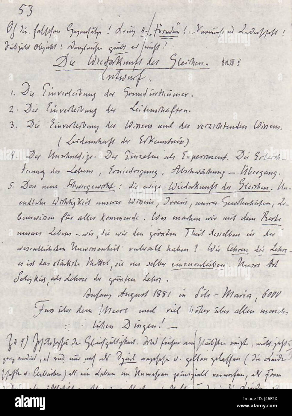 The concept of 'Ewige Wiederkunft' (Eternal Recurrence) was introduced ...