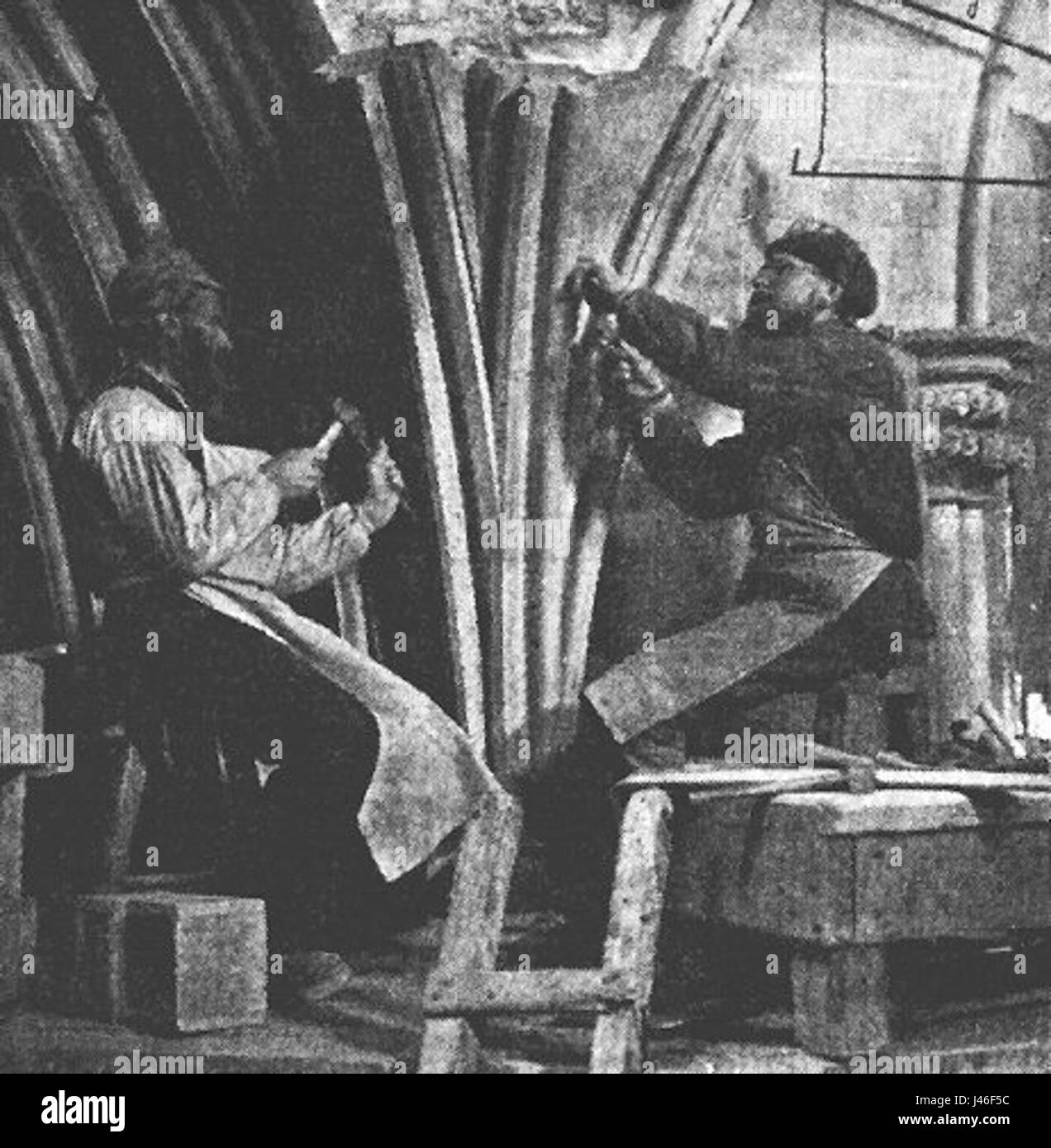 Nidarosdomen vault workers Stock Photo - Alamy