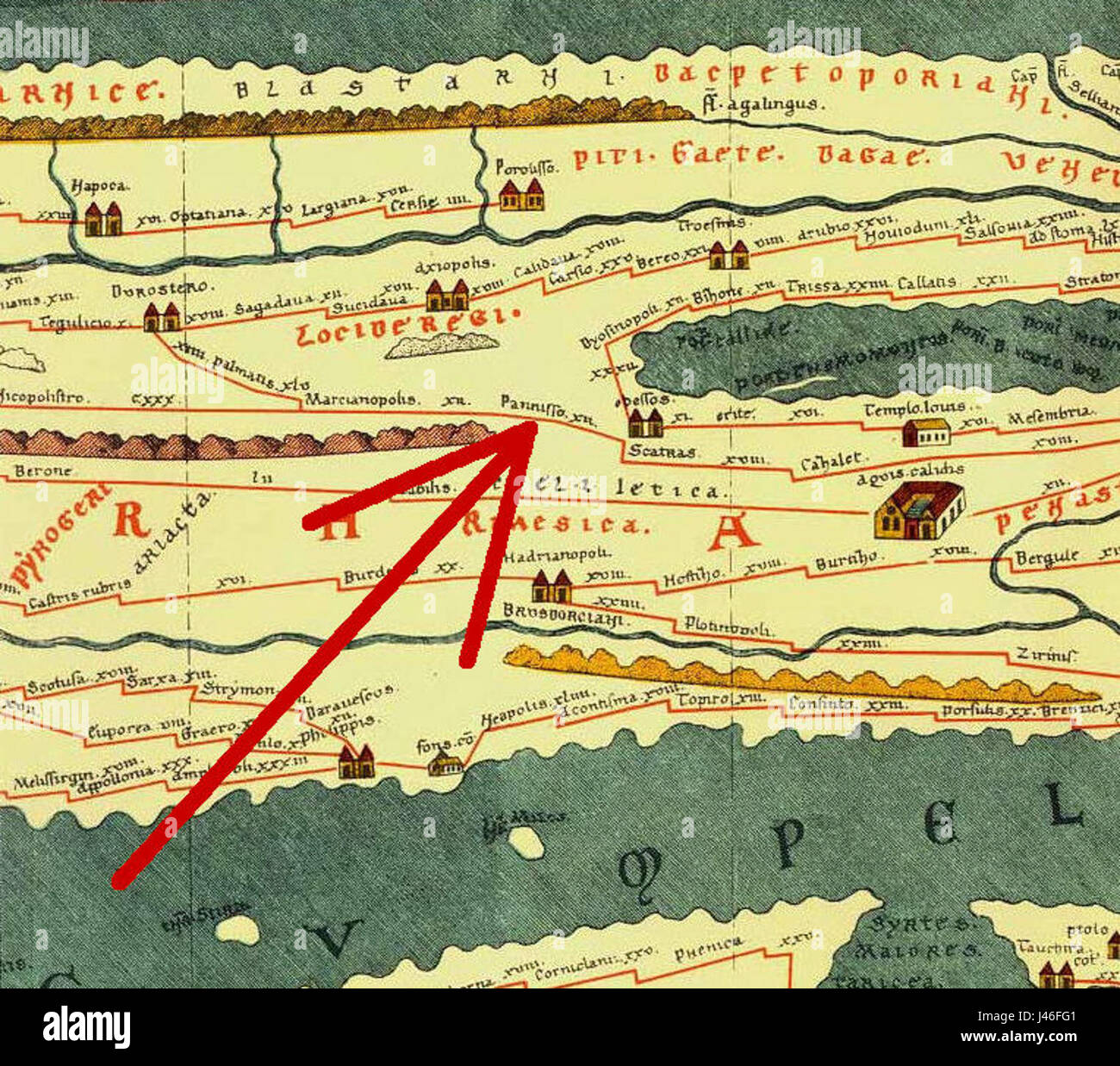The 'Tabula Peutingeriana' map depicts the ancient Kamtschija River ...