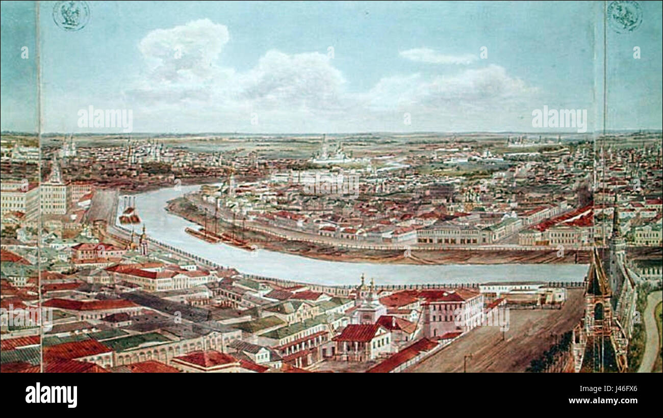 This image depicts Moscow in the aftermath of the 1812 fire, showing ...