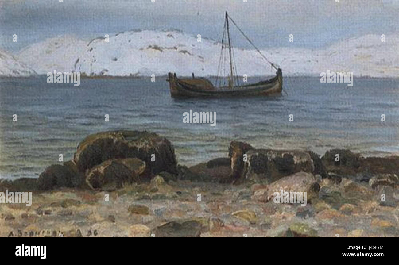 Murmansk harbour in march 1896 Stock Photo - Alamy