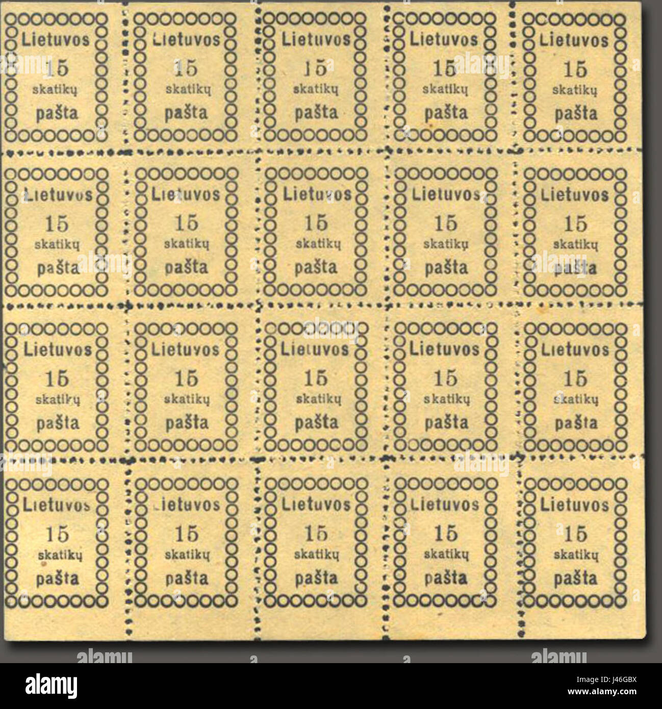 Mi2 Lithuania 1918 full sheet Stock Photo - Alamy