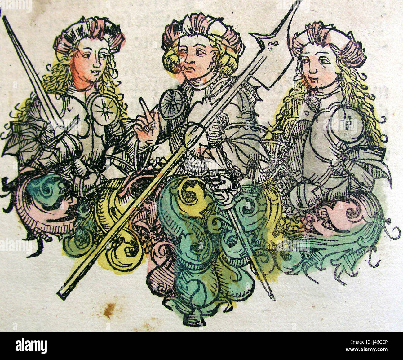 A page from the Nuremberg Chronicles featuring the Amazons, an ancient ...
