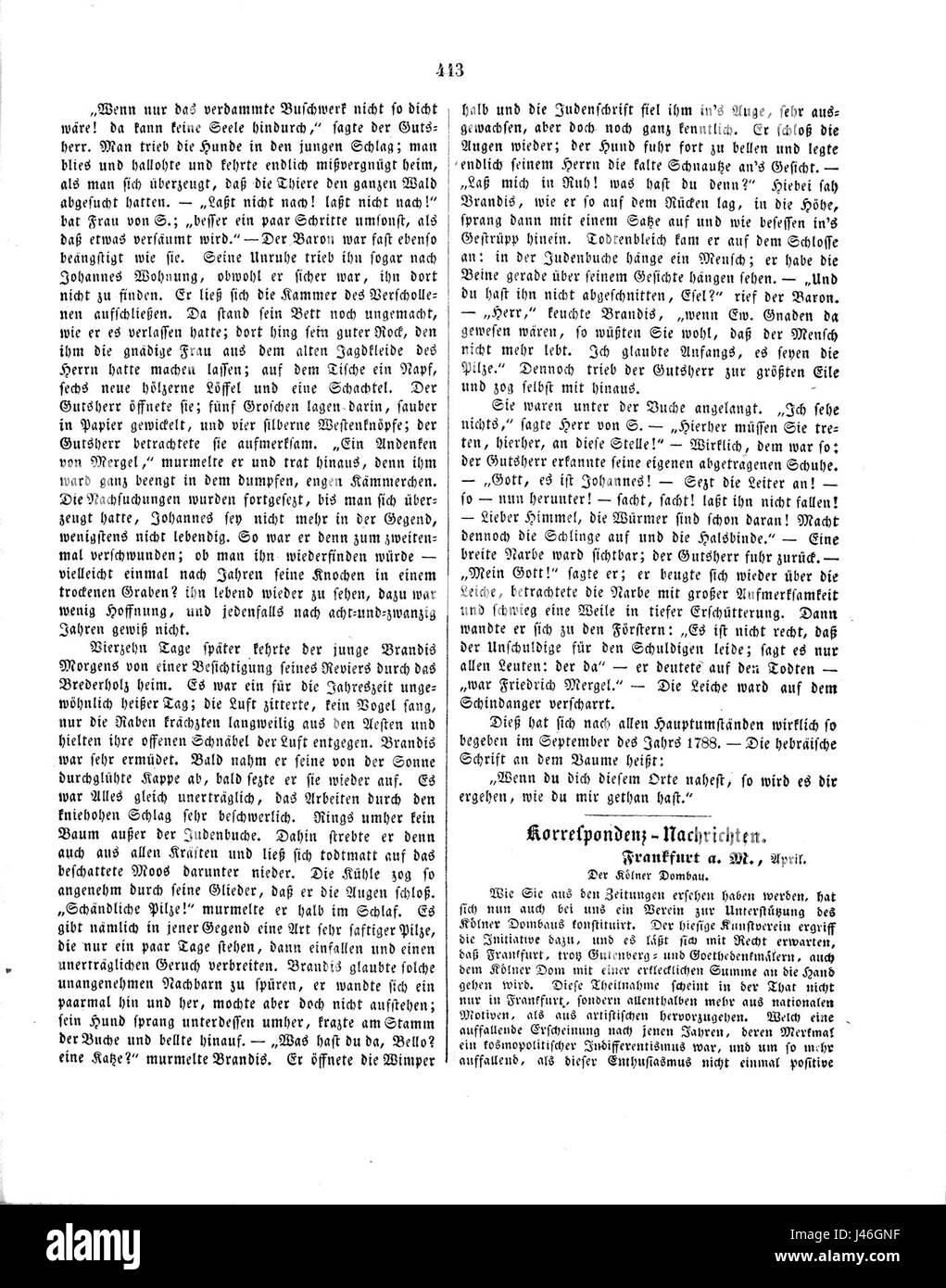 The 'Morgenblatt fuer gebildete Leser' was a German literary magazine ...