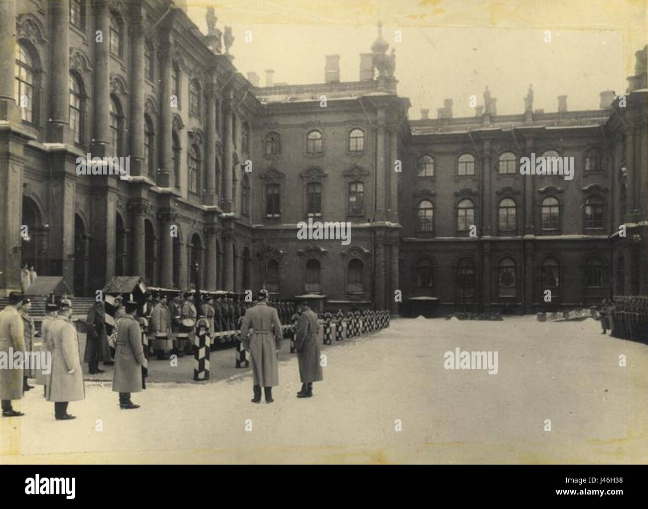 This historical photograph from 1903 shows soldiers mounting the guard ...