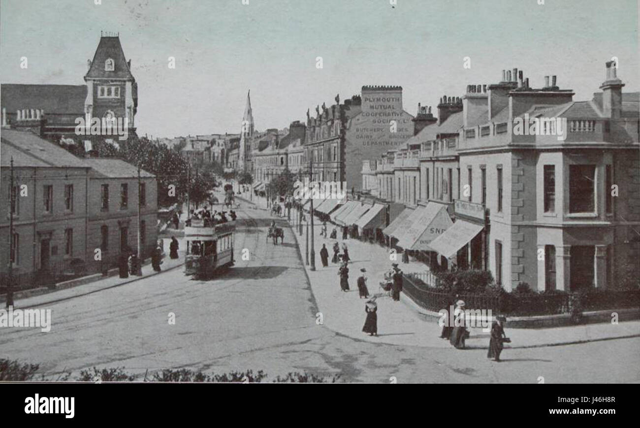 Mutley Plain Plymouth tram 23 Stock Photo - Alamy