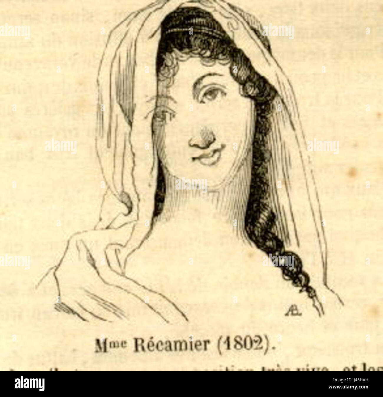 Mme Recamier engraving 1802 Stock Photo - Alamy