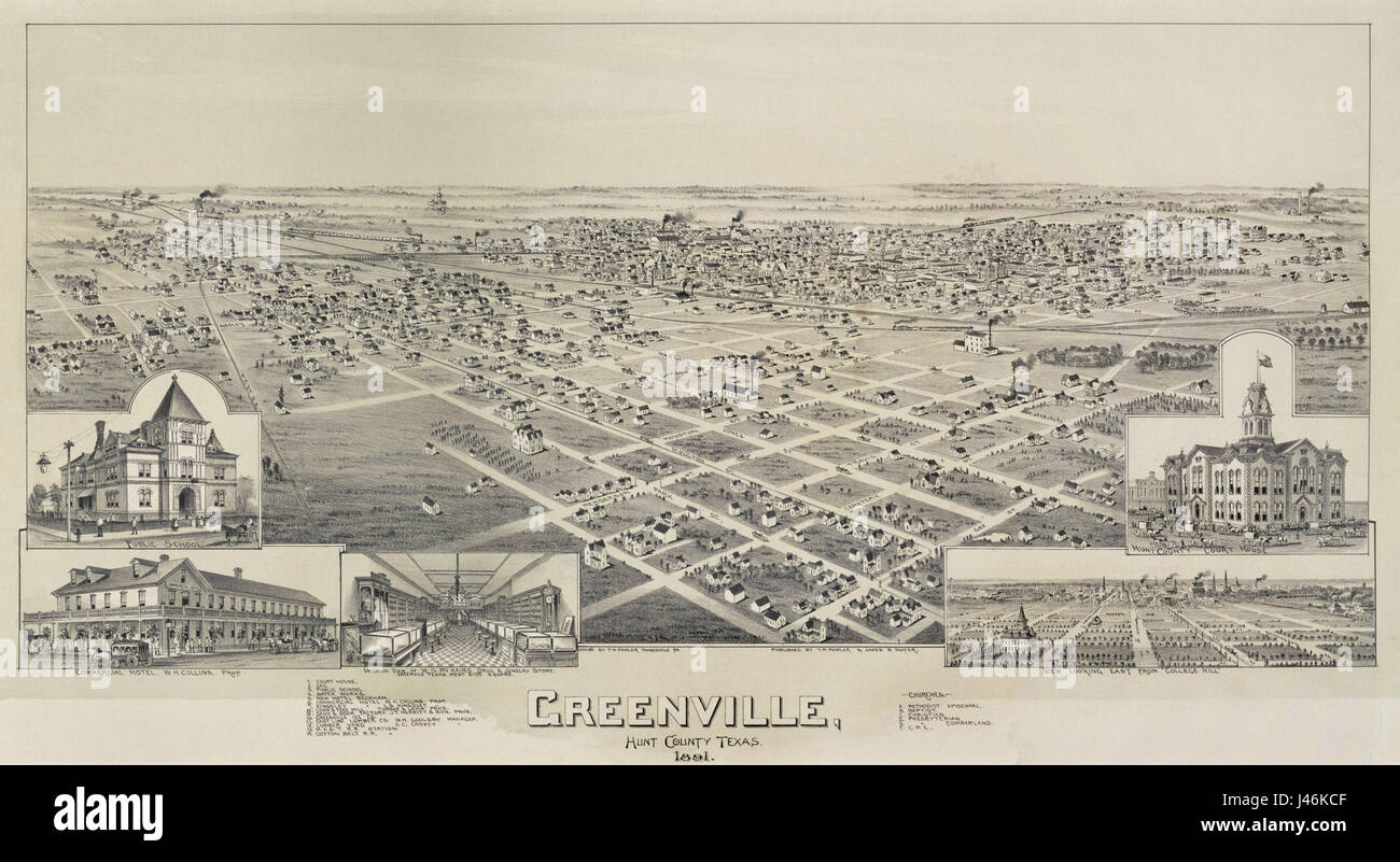 Old map Greenville 1891 Stock Photo - Alamy